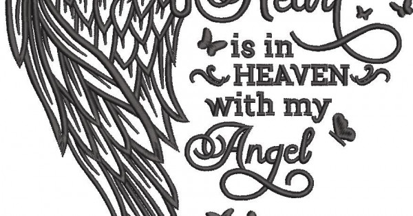 Angel in Heaven Grief Quote Embroidery designs