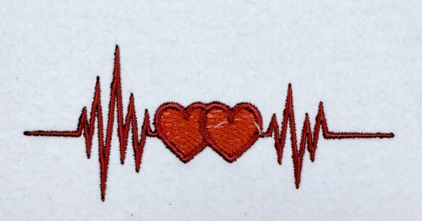 Heartbeat Embroidery Design
