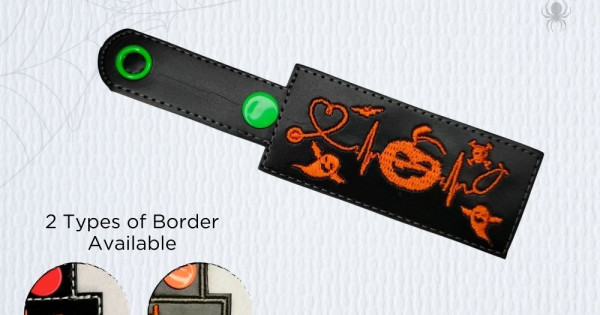 Heart Beat Spooky Snap Tab ITH Embroidery Design