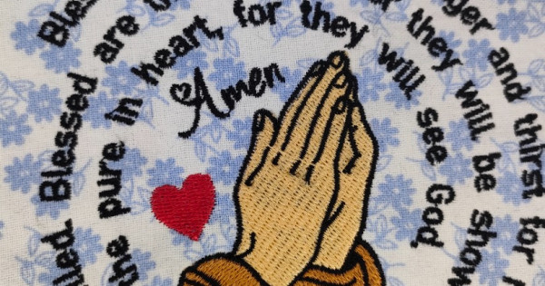 Prayer For The Blessed Embroidery Design