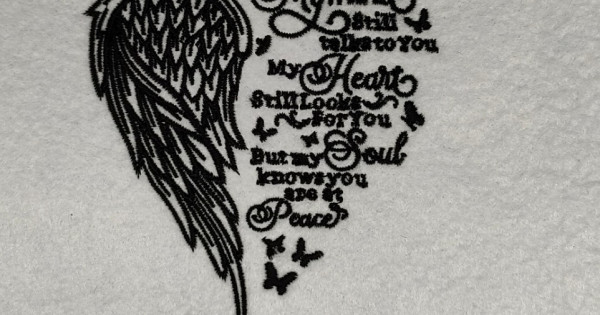 You Are At Peace Grief Quote Embroidery Design