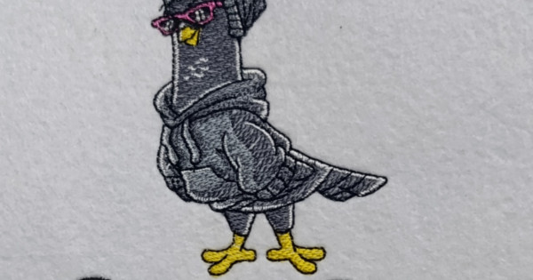 Super Coo Pigeon Embroidery Design