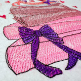 Valentine Hearts And Books Embroidery Design