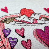 Valentine Hearts And Books Embroidery Design