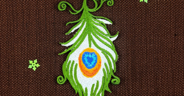 Ornamental Peacock Feather FSL Embroidery Design