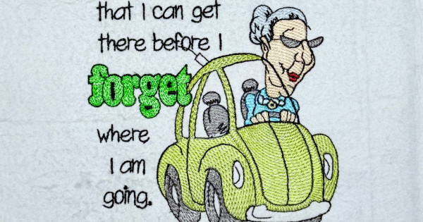 Funny Speeding Grandma Saying Embroidery Design