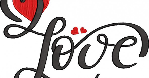 Love Art Word Embroidery Design