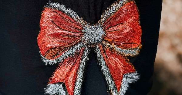 Santa Bow Embroidery Design