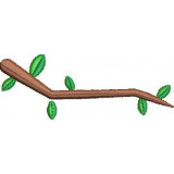 Tree Branch With Green Leaves Embroidery Design