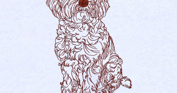 Cockapoo Line Art Embroidery Design