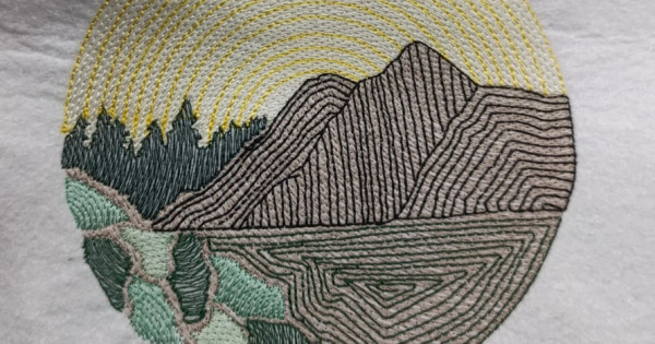 Mountain Scenery Embroidery Design