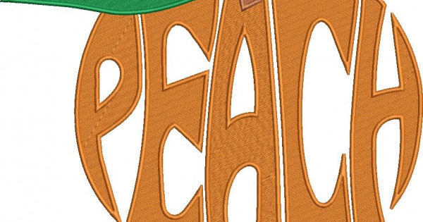 Peach Word Art Embroidery Design