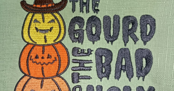 The Gourd The Bad And The Ugly Pumpkins Embroidery Design