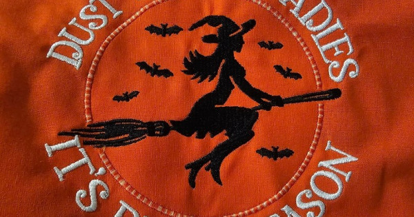 Riding Season Witch Embroidery Design