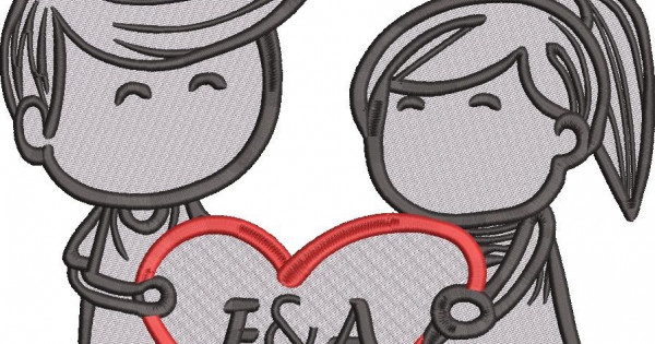 Kids Couple Love Heart
