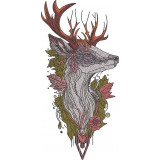 Artistic Native Deer Embroidery Design