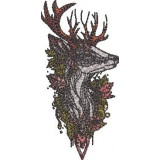 Artistic Native Deer Embroidery Design