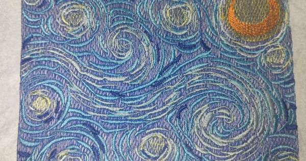 Starry Night Embroidery Design