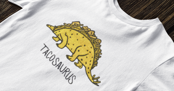 Tacosaurus Food Pun Embroidery Design