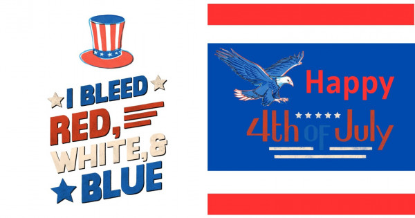 4th of July Folded Printable Card