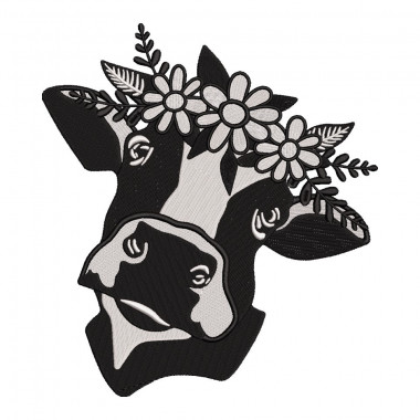 Baby Emo Cow Embroidery Design
