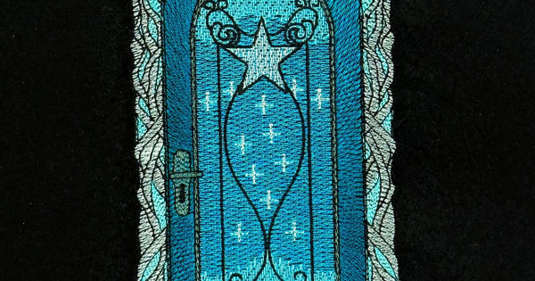 Celestial Star Door Embroidery Design - Instant Download