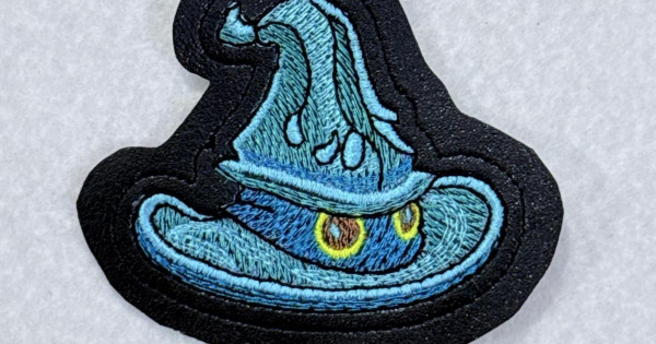 Halloween Witch Hat Keychain Embroidery Design - Instant Download