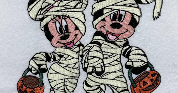 Mummy Mouse Couple Embroidery Design - Instant Download