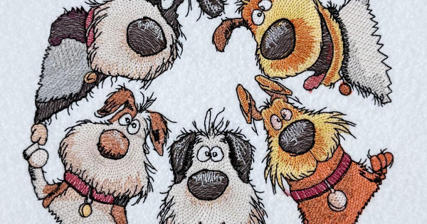 The Dogs Squad Ring Embroidery Design - Instant Download