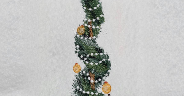Twisted Christmas Tree Embroidery Design - Instant Download