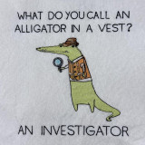 Alligator Investigator Funny Pun Embroidery Design - Instant Download