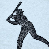 Classic Baseball Batter Silhouette Embroidery Design - Instant Download