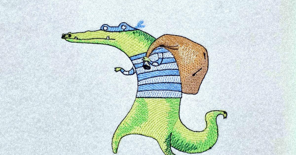 Crooked Crocodile Funny Pun Embroidery Design - Instant Download
