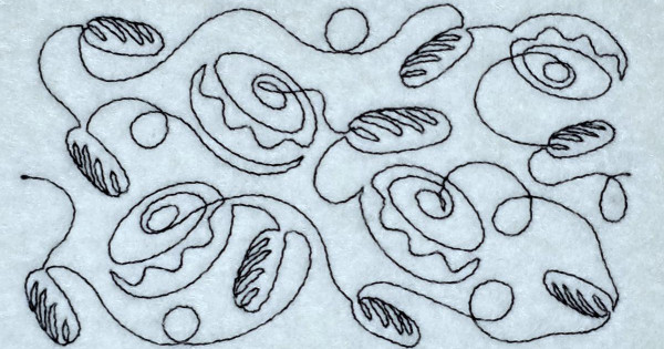 Donut Swirl Quilting Pattern Embroidery Design - Instant Download