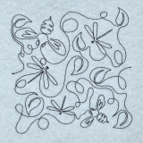 Garden Dragonfly Quilting Pattern Embroidery Design - Instant Download