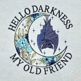 Hello Darkness My Old Friend Crescent Moon Embroidery Design - Instant ...
