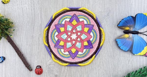 Mexican Mandala Art Lace Edge Coaste Embroidery Design - Instant Download