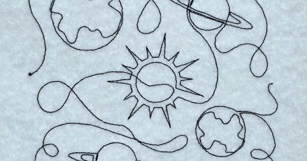 Planets Quilting Pattern Embroidery Design - Instant Download