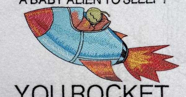 Rocket Funny Pun Embroidery Design - Instant Download