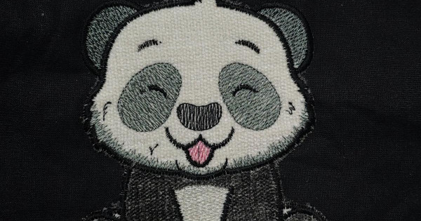 Smiling Panda Applique FSA Embroidery Design - Instant Download
