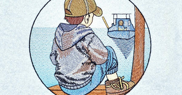 Wishing I Was Fishing Design Embroidery Design - Instant Download