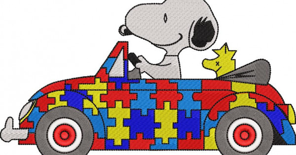 Autism Car Machine Embroidery Pattern