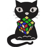 Cat Playing Rubik's Cube