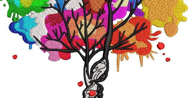 Mother Daughter Tree Machine Embroidery Design