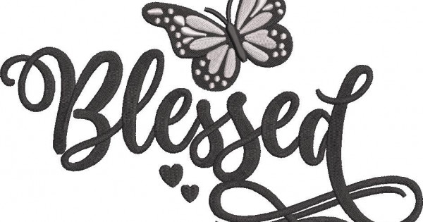 Blessed Butterfly Embroidery Design